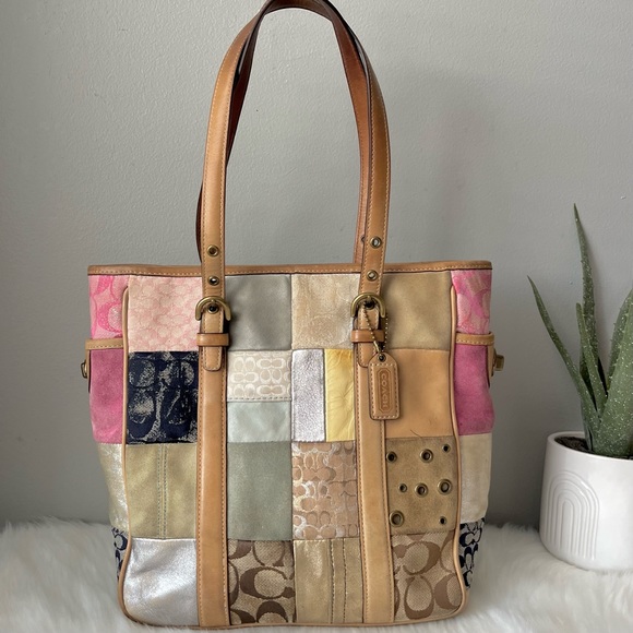 Coach | Bags | Coach Multicolor Patchwork Tote Bag | Poshmark